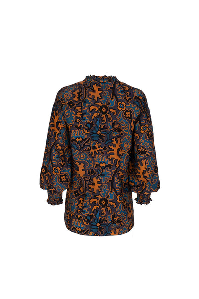 Saffron Blouse - Navy Bohemian – Charlotte Brody